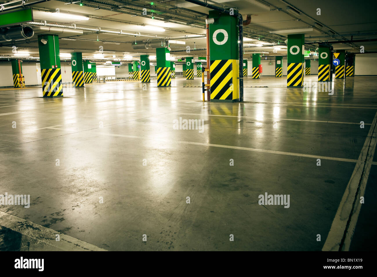 Parking garage, underground interior without cars Stock Photo - Alamy