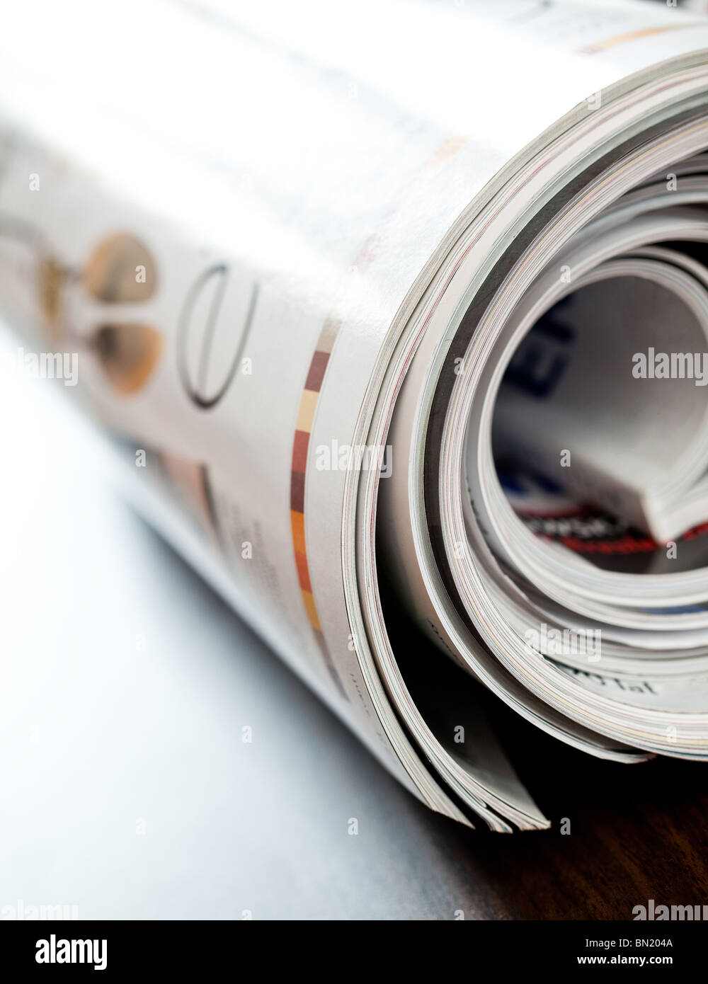 Stack of open colorful magazines - close-up Stock Photo - Alamy