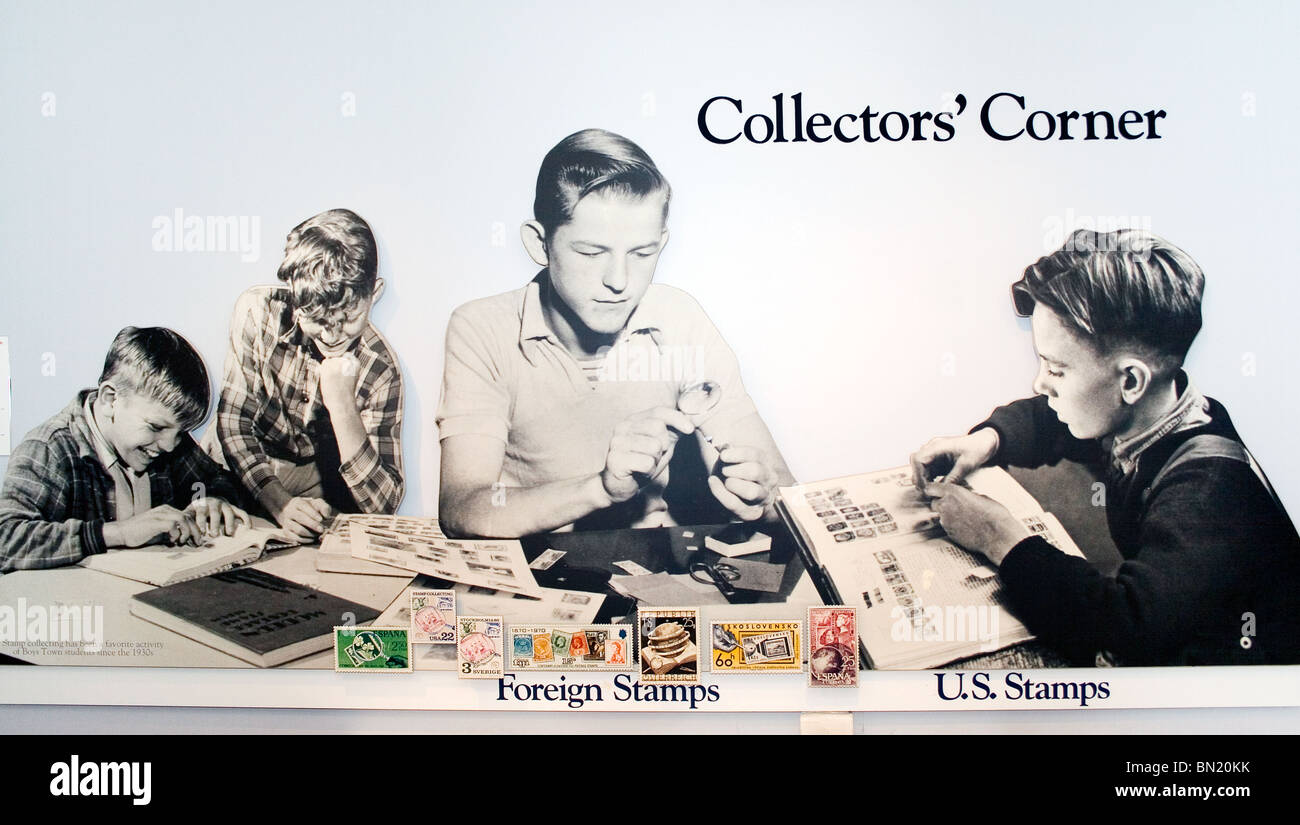 Vintage photo of kids at Boys Town collecting stamps at the worlds ...