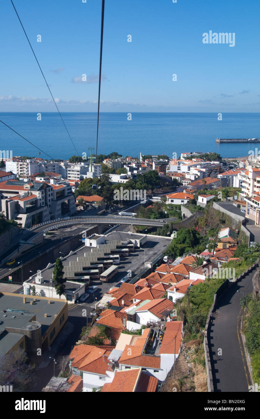 Portugal, Madeira Island, Funchal. Monte Cable Car from the capital ...