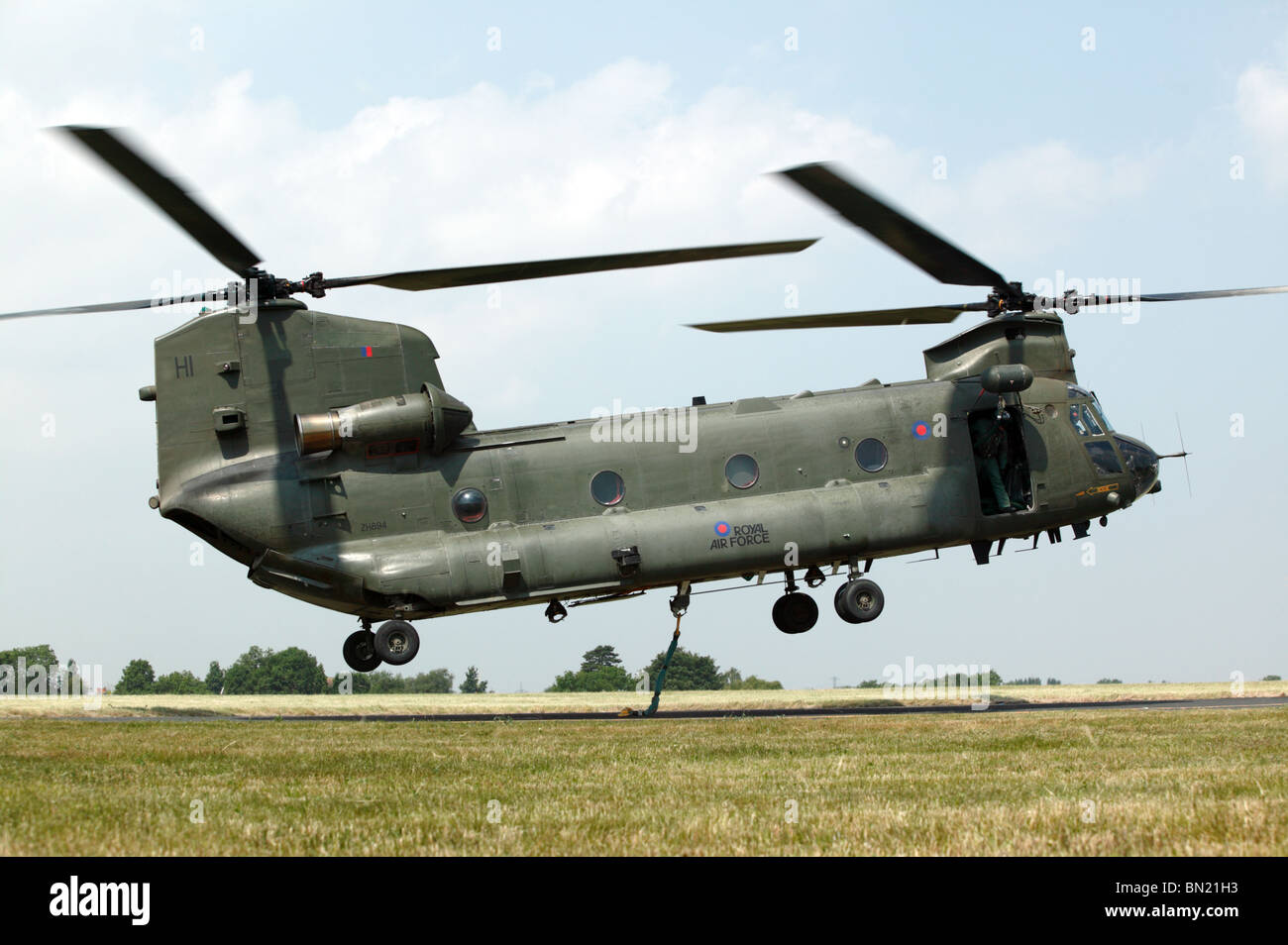 RAF Chinook HC.2 taking off, at the start of a tactical display at ...