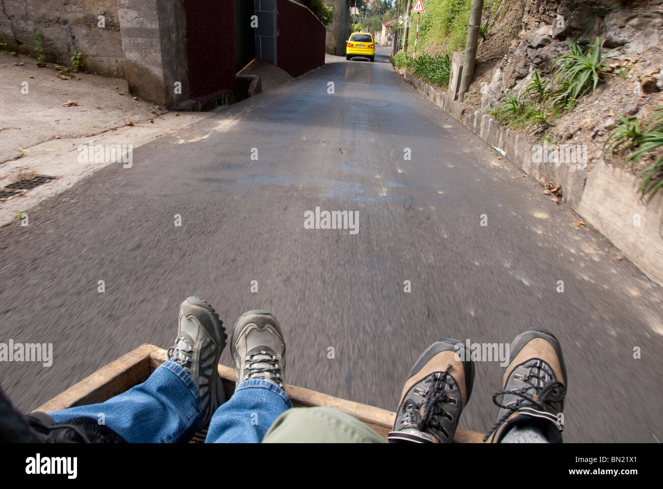 Monte Funchal Wicker Toboggan Madeira Portugal High Resolution Stock ...