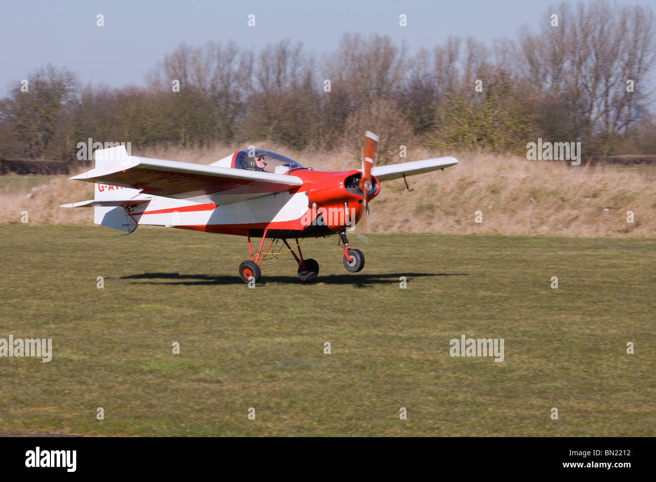 Tipsy T66 RA45 Series 3 Nipper G-AVXD landing at Breighton Airfield ...
