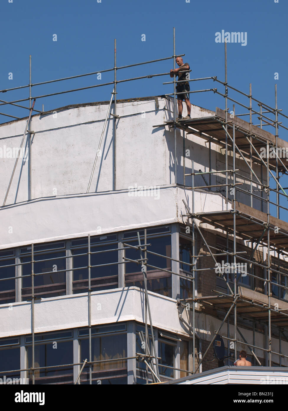 Scaffolder at work, UK Stock Photo - Alamy