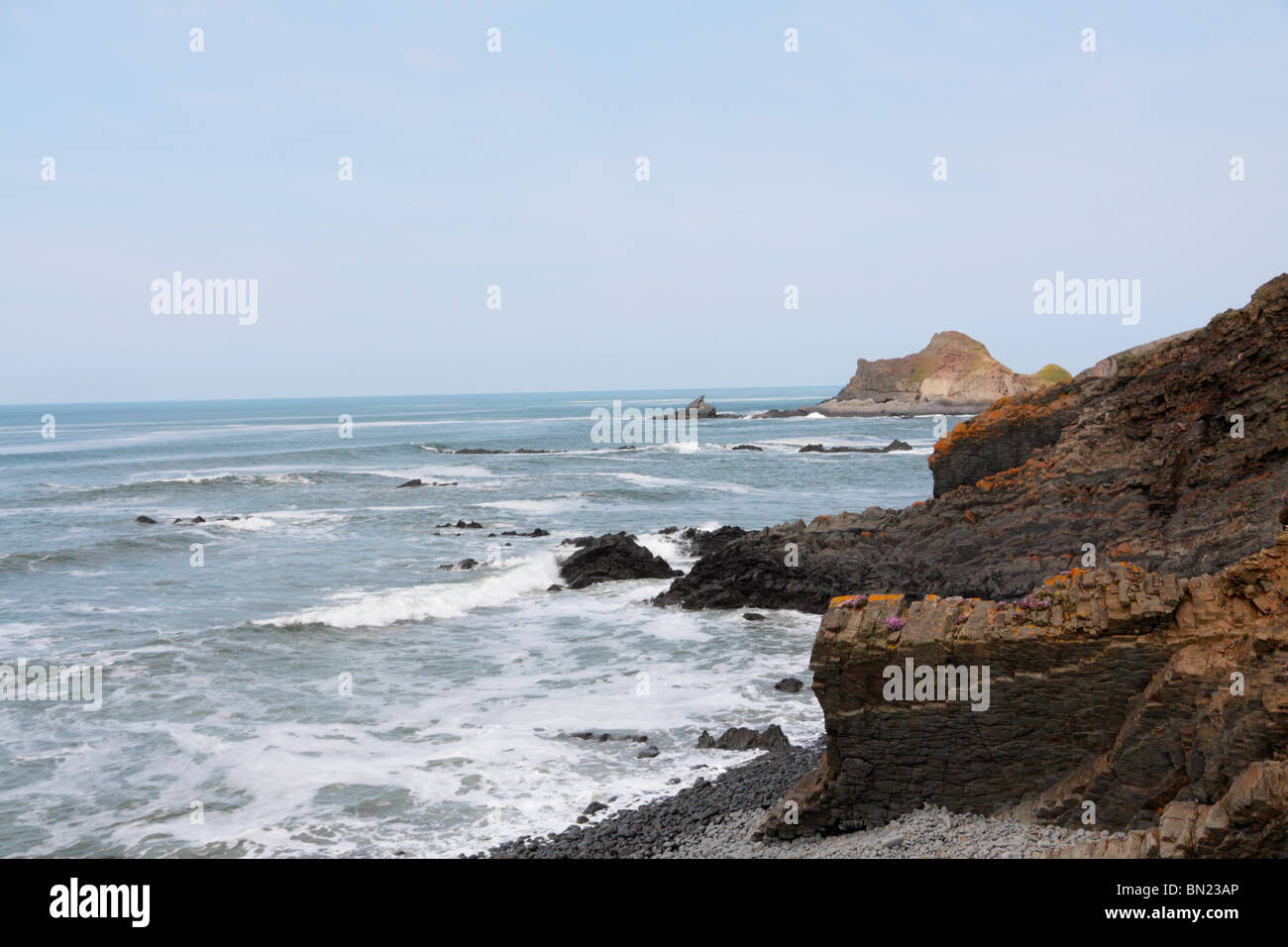 Blackpool on North Devon coast near Hartland Quay and Stoke Stock Photo ...