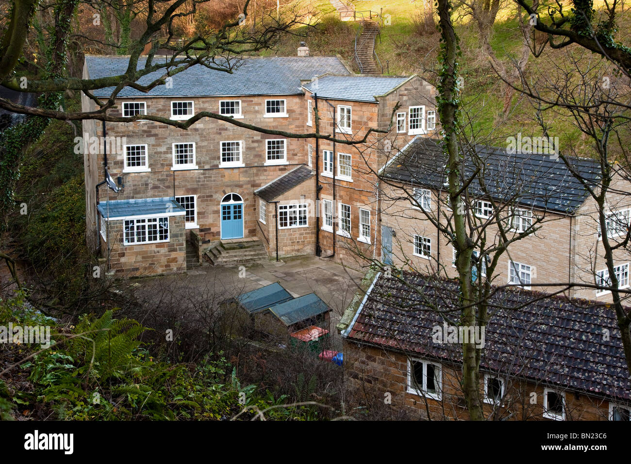 The Youth Hostel at Boggle Hole, Robin Hoods Bay, North Yorkshire Stock ...