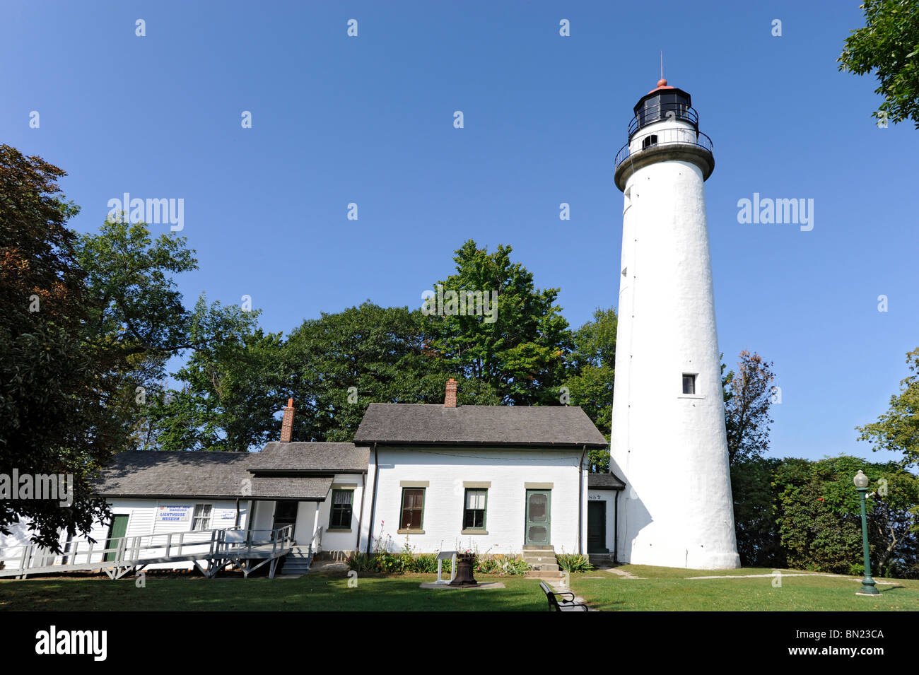 Pointe Aux Braques or Huron City Michigan Lighthouse Stock Photo - Alamy