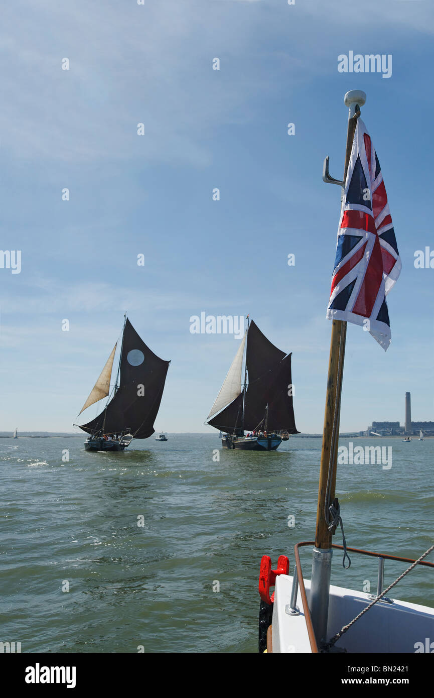 Thames sailing barges race hi-res stock photography and images - Alamy