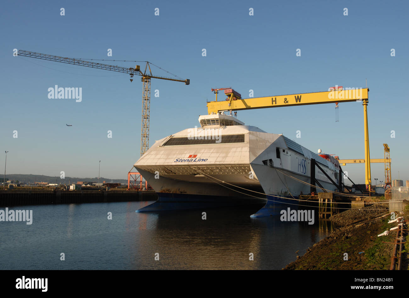 Stena Discovery at repair yard, Queens Island, Belfast Stock Photo - Alamy