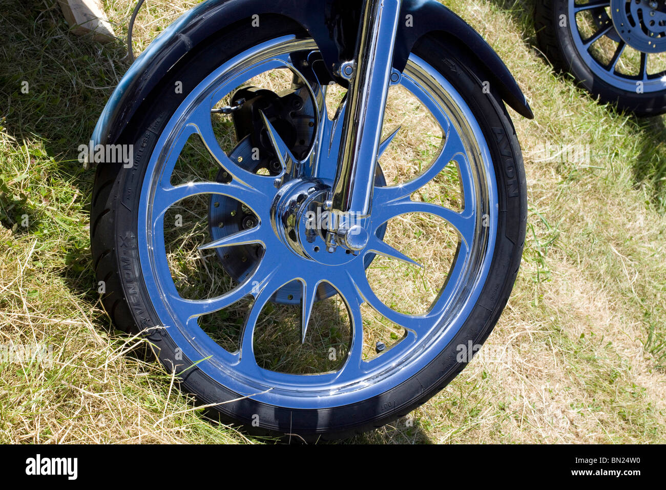 A front wheel of a Harley Davidson Motor bike Stock Photo - Alamy