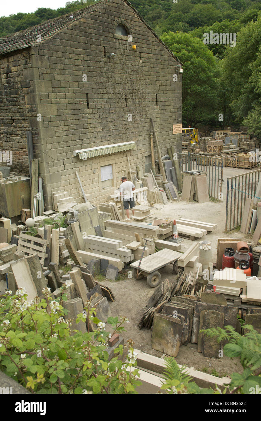 Stone masons yard,Hebden Bridge,West Yorkshire,England Stock Photo - Alamy