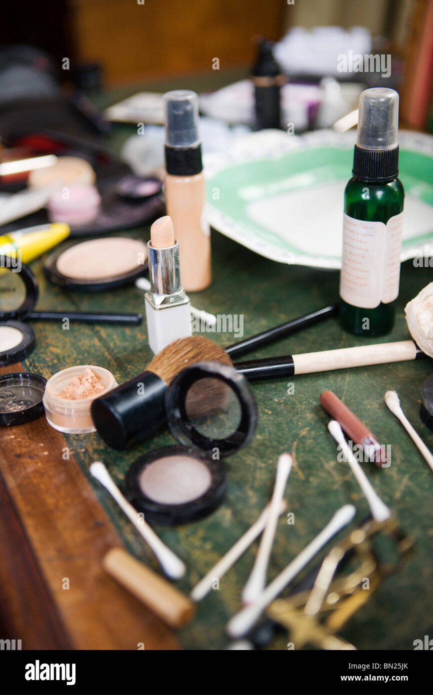 woman makeup on a table Stock Photo - Alamy