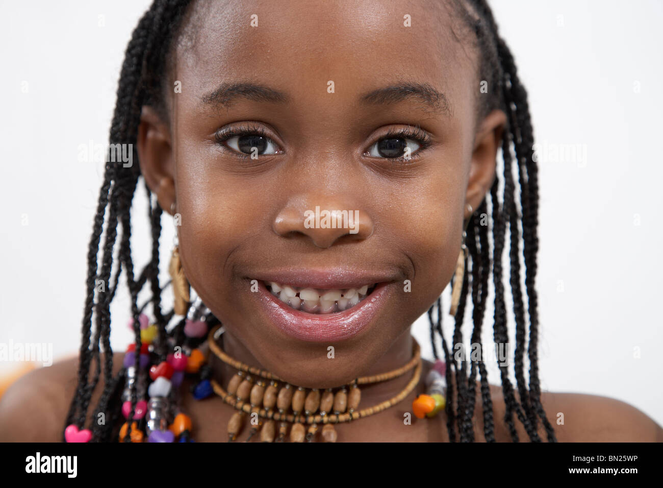 African American girl smiling Stock Photo - Alamy