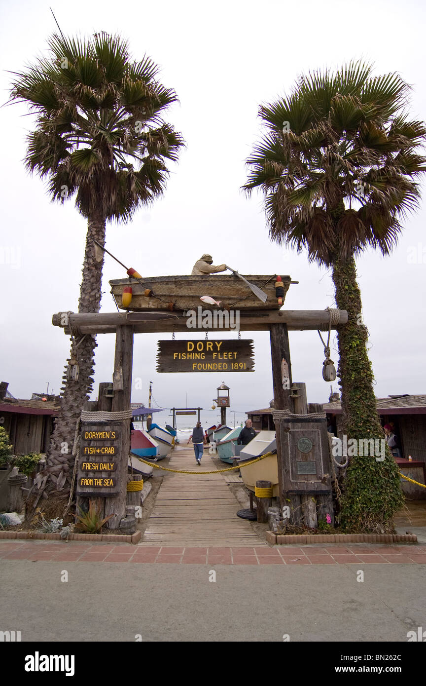 Early morning front view of the Newport Beach Dory Fishing Fleet ...