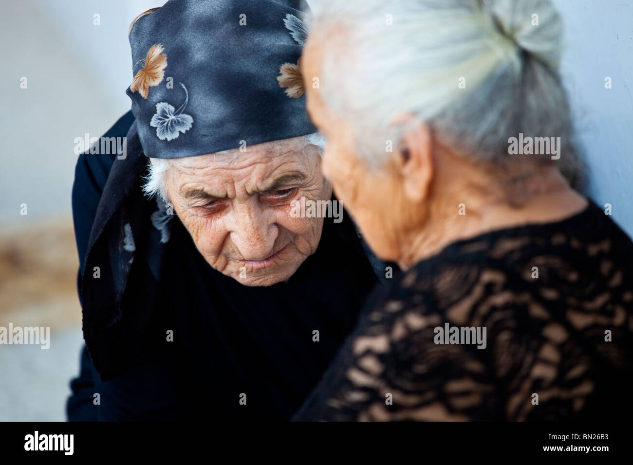 Two elderly Georgian women in Sighnaghi, Georgia Stock Photo - Alamy