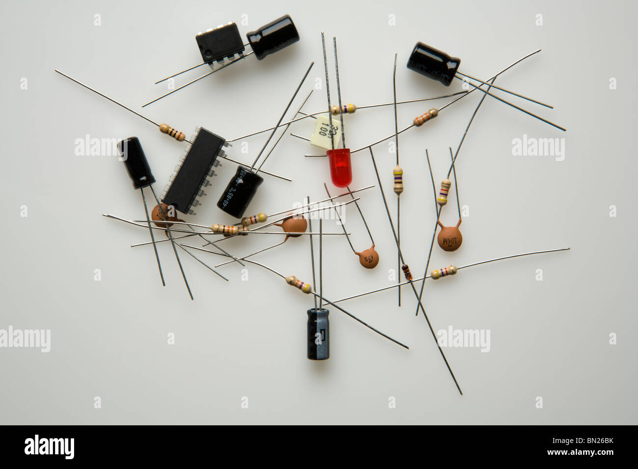 looking down at random electronic components Stock Photo - Alamy