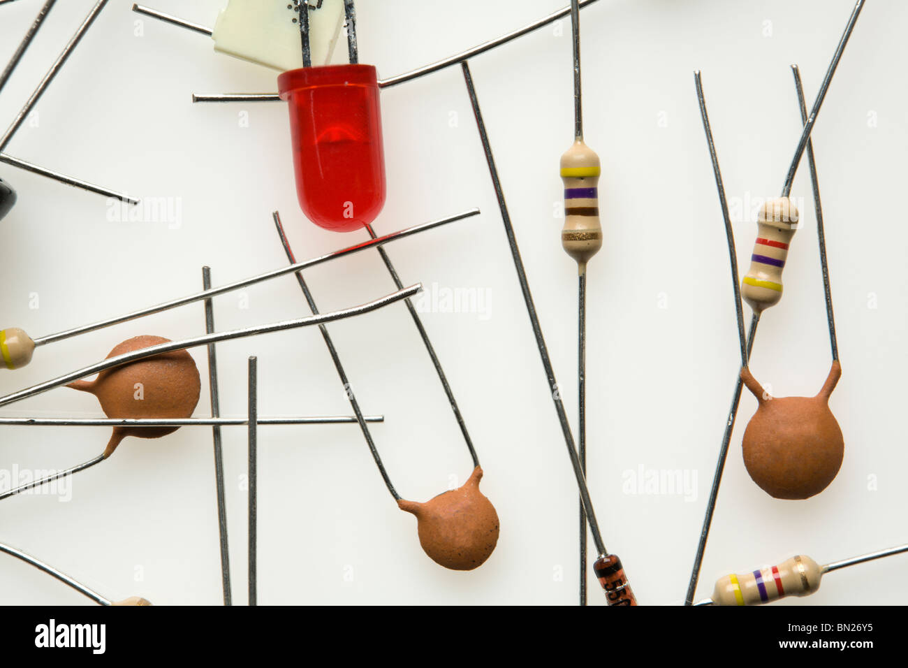 looking down at random electronic components Stock Photo - Alamy