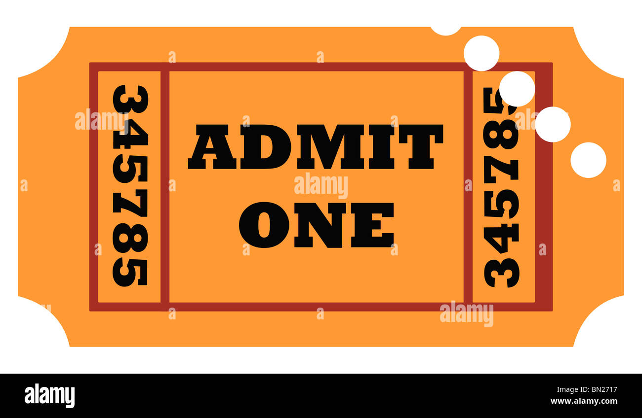 Used admit one entrance ticket isolated on white background Stock Photo ...