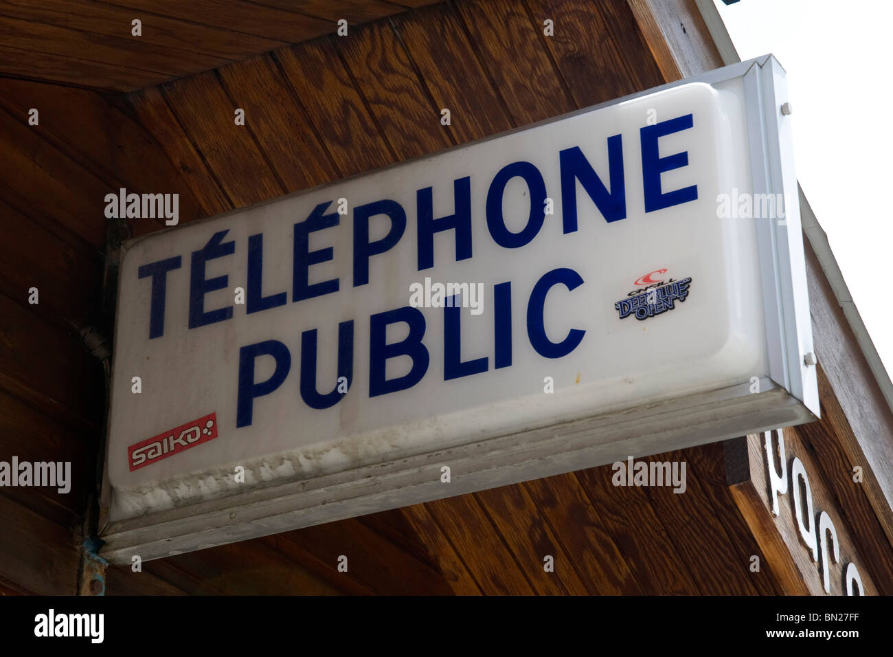 French public telephone illuminated sign Stock Photo - Alamy