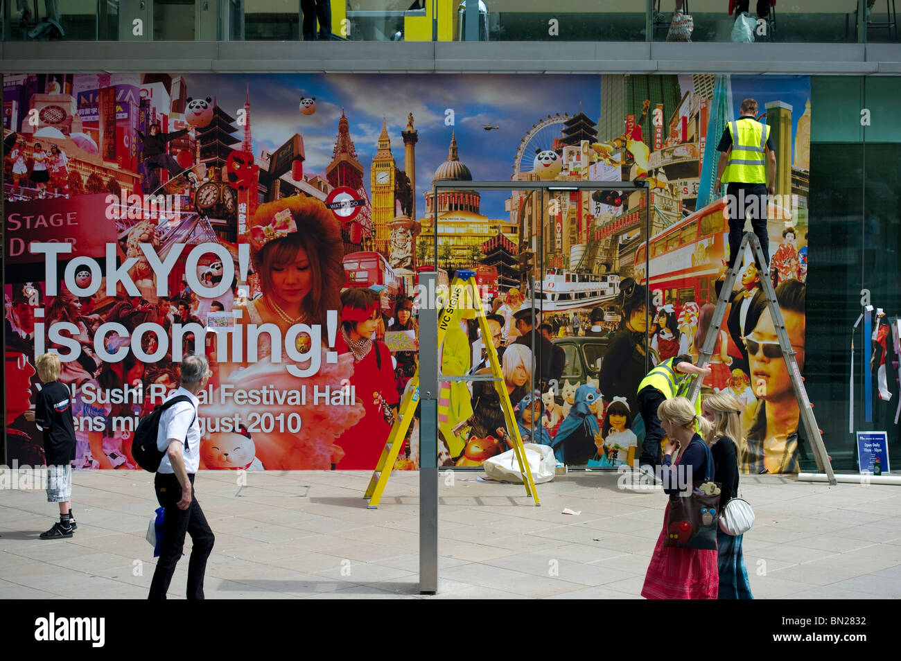 Hoarding being erected outside new Japanese restaurant called Tokyo ...