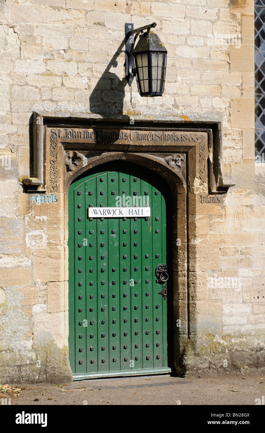 Green entrance door to Warwick Hall an entertainment venue and former ...
