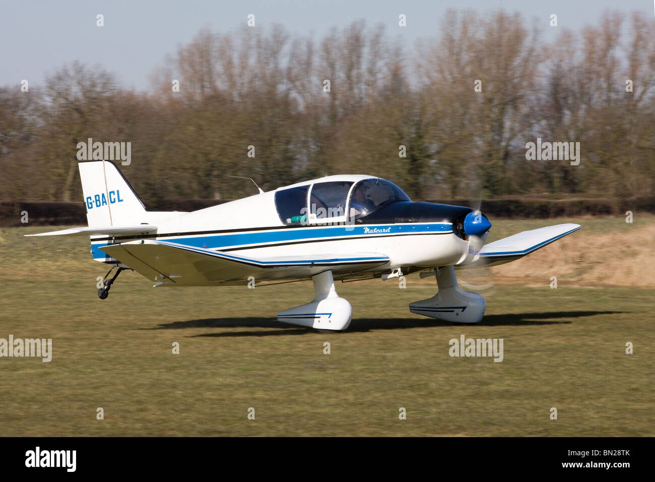 Jodel D150 Mascaret G-BACL taking-off from Breighton Airfield Stock ...