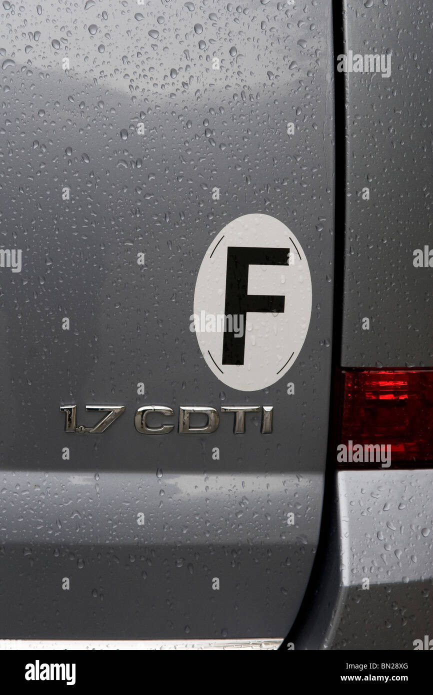 French National Car Identity Mark on silver gray car Stock Photo - Alamy