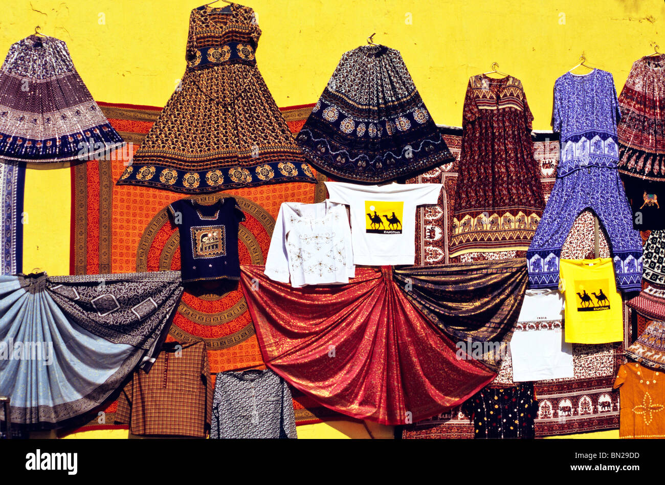 Shop display of Jaipur's famous block print clothing Rajasthan India ...