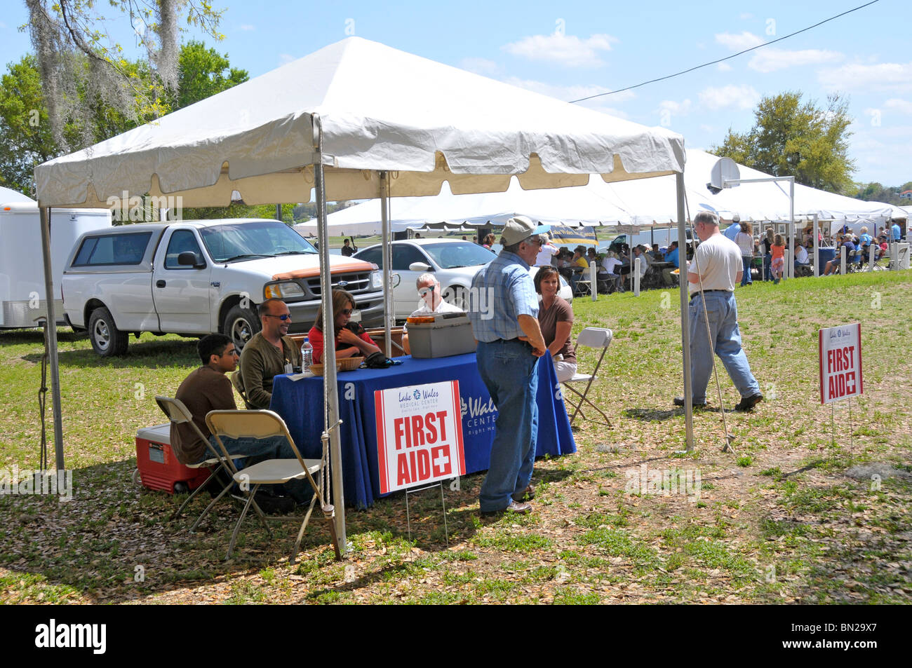 First Aid station at a public event Lake Wales Florida Stock Photo - Alamy