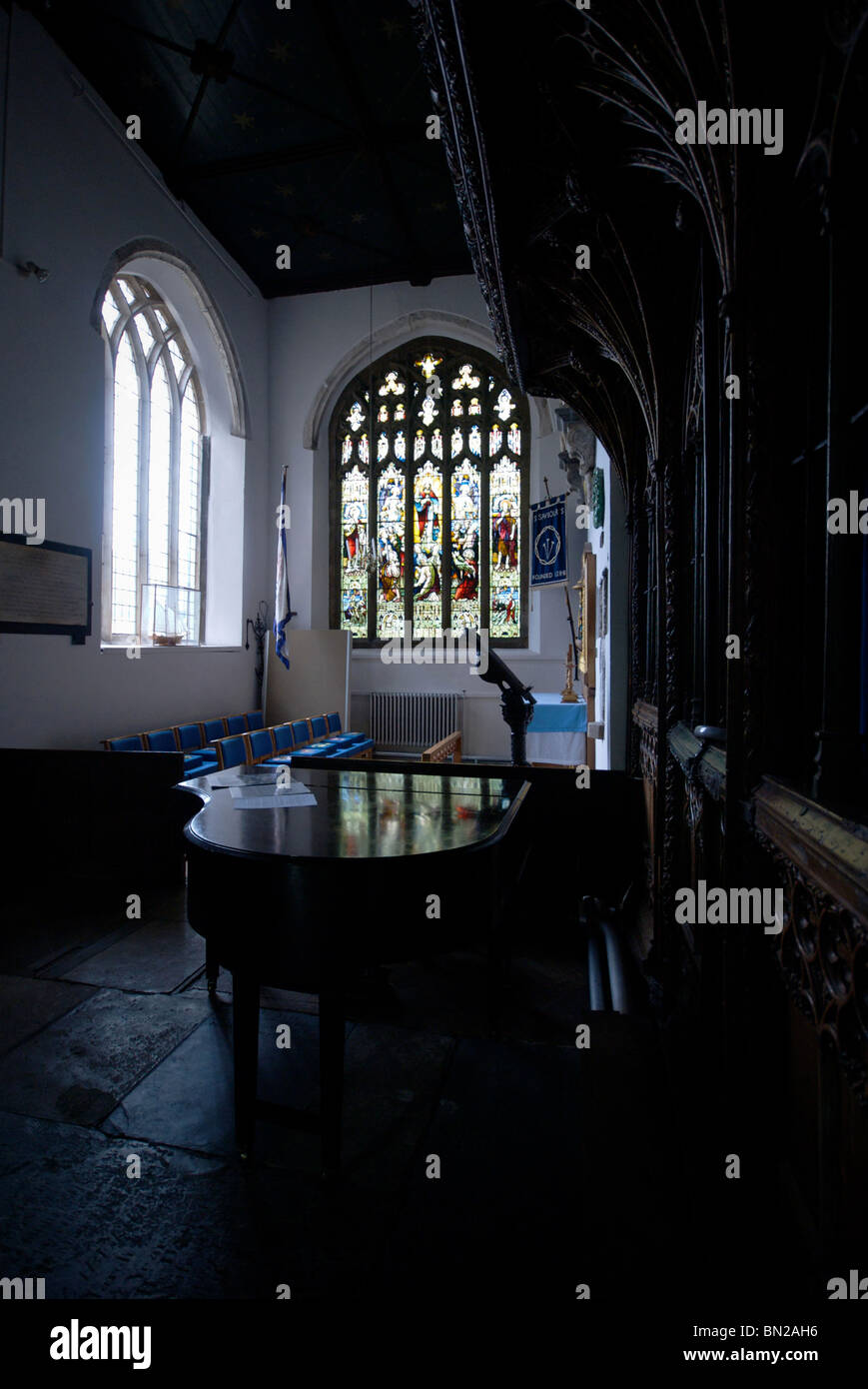 Dartmouth Devon UK Parish Church Interior Stock Photo - Alamy