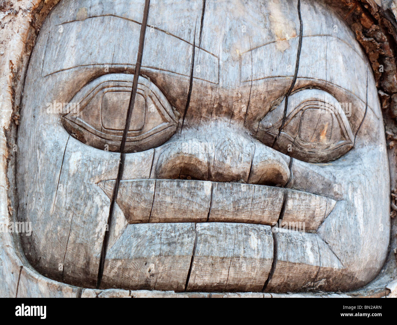 Tree carving on Mount Roberts. Juneau, Alaska Stock Photo - Alamy