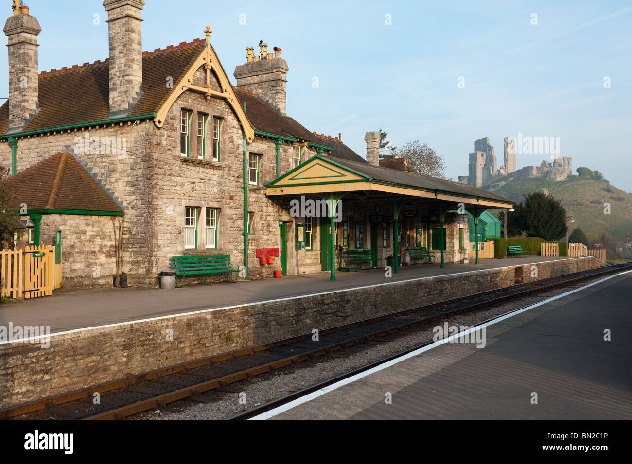 Corfe Castle Dorset railway station Stock Photo - Alamy