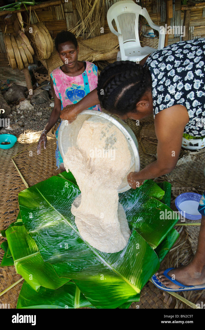 Traditional food preparation by south Pacific islanders. Pls click for ...