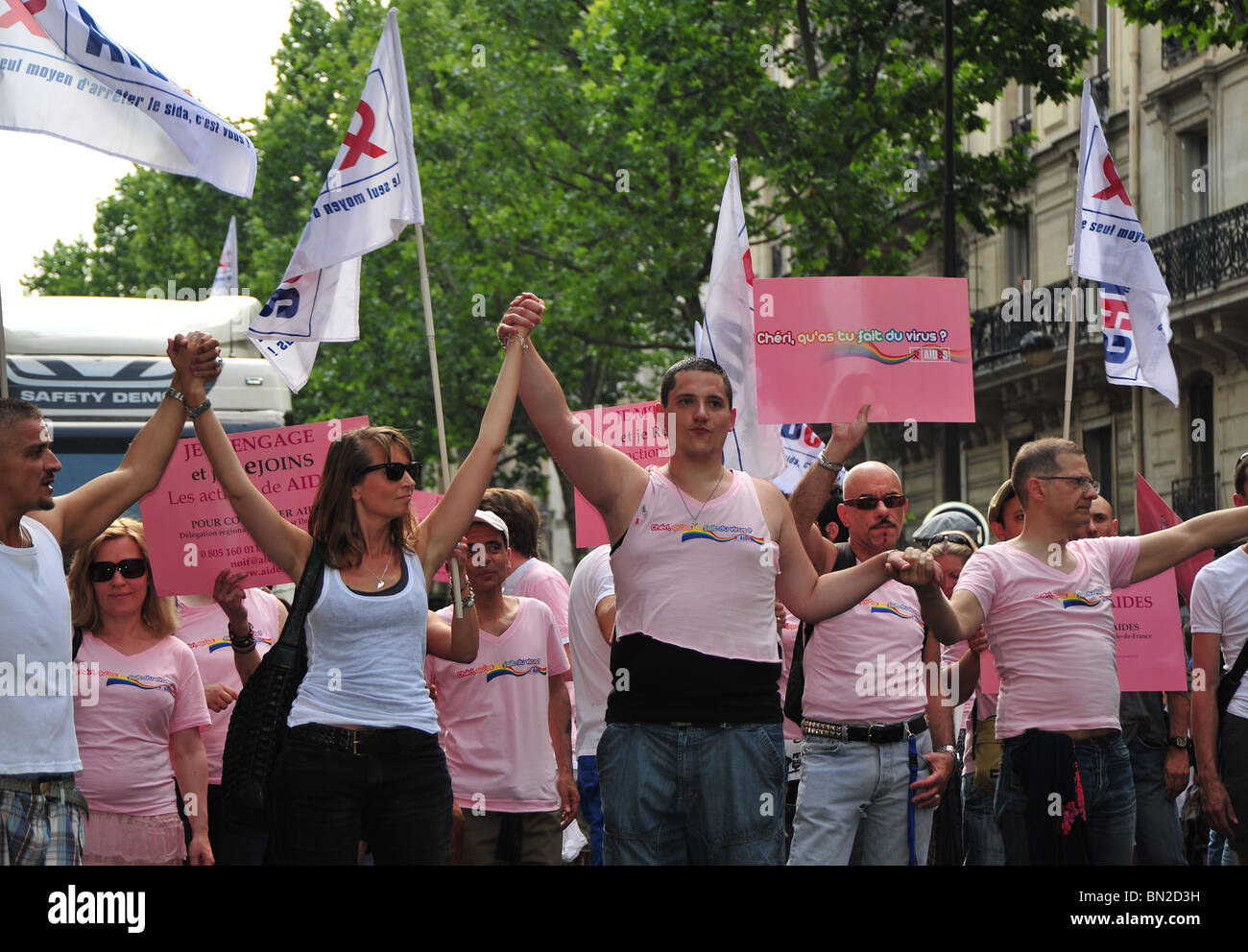 Gay Pride Parade through Paris, France Stock Photo - Alamy
