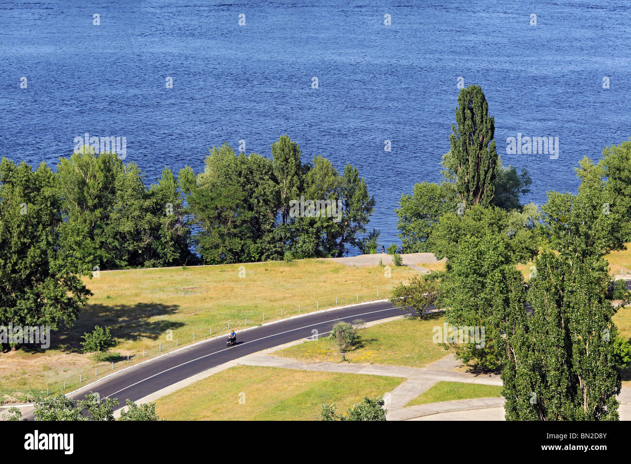 View of Dnieper river from Taras hill, Kaniv, Cherkasy Oblast, Ukraine ...