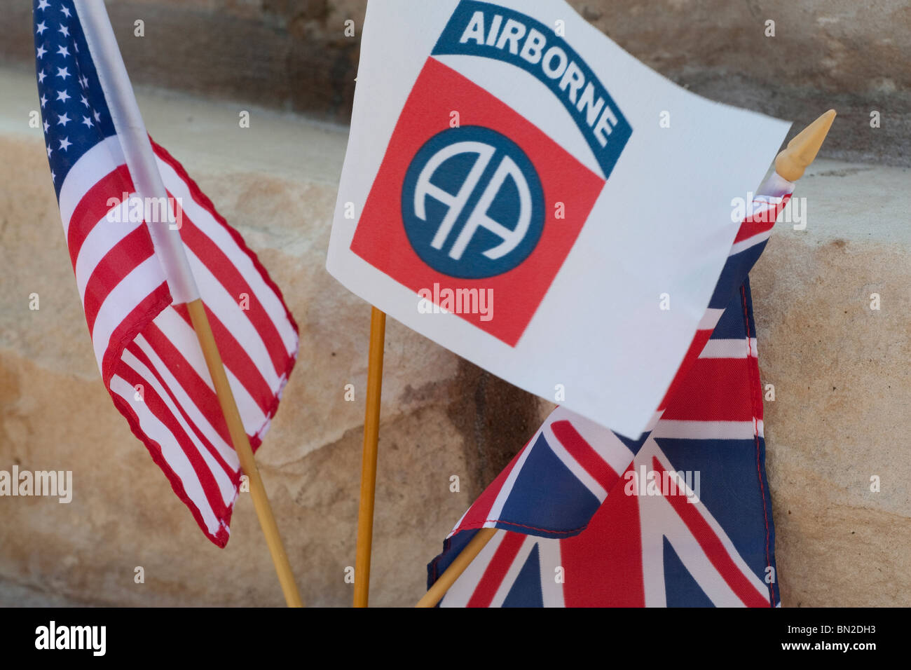 The American 82nd Airborne Division flag separating the The Stars and ...