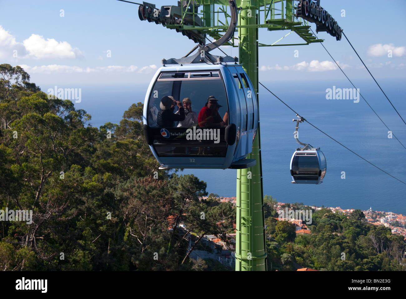 Portugal, Madeira Island, Funchal. Monte Cable Car from the capital ...