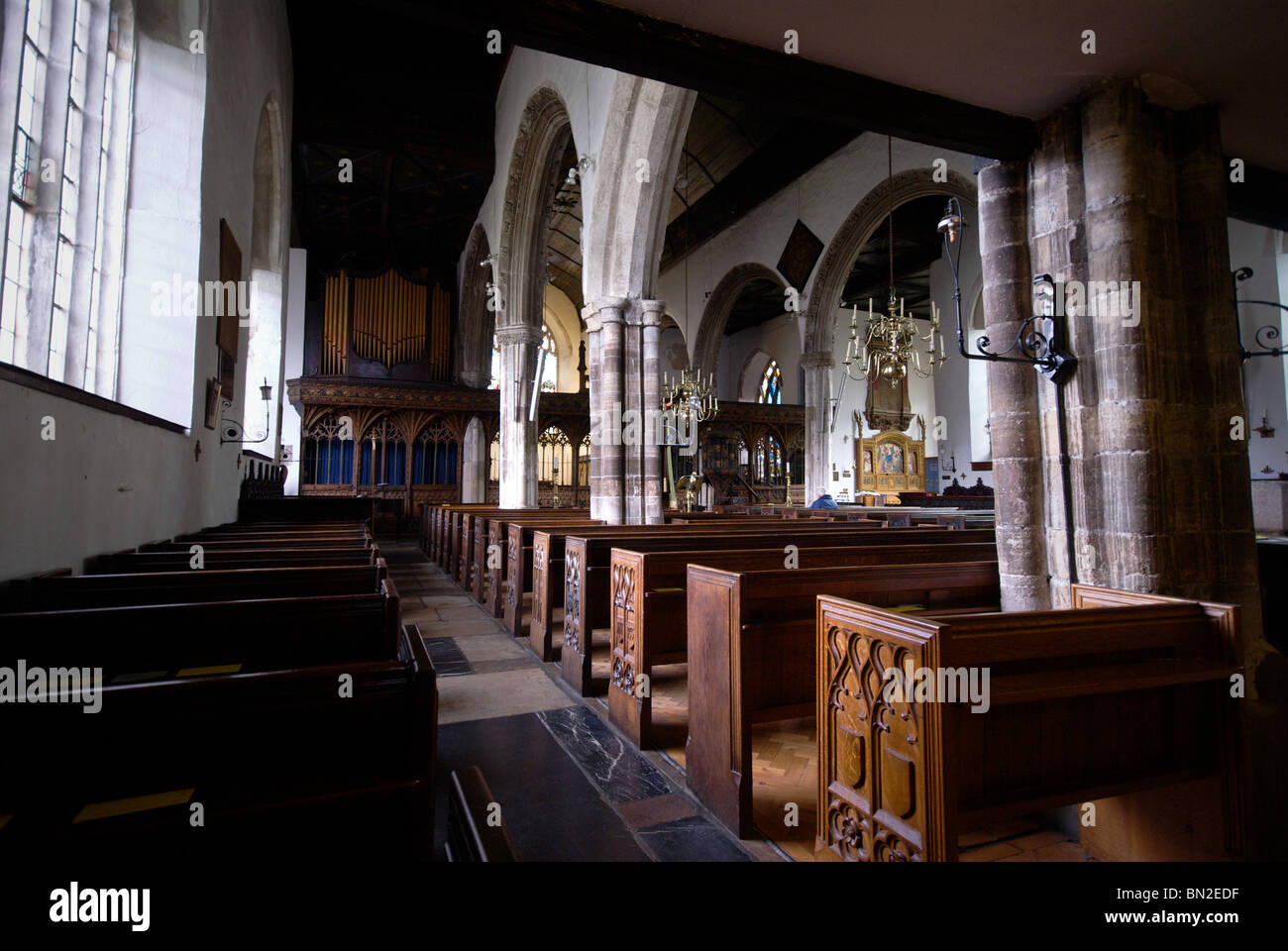 Dartmouth Devon UK Parish Church Parish Church Interior Stock Photo - Alamy