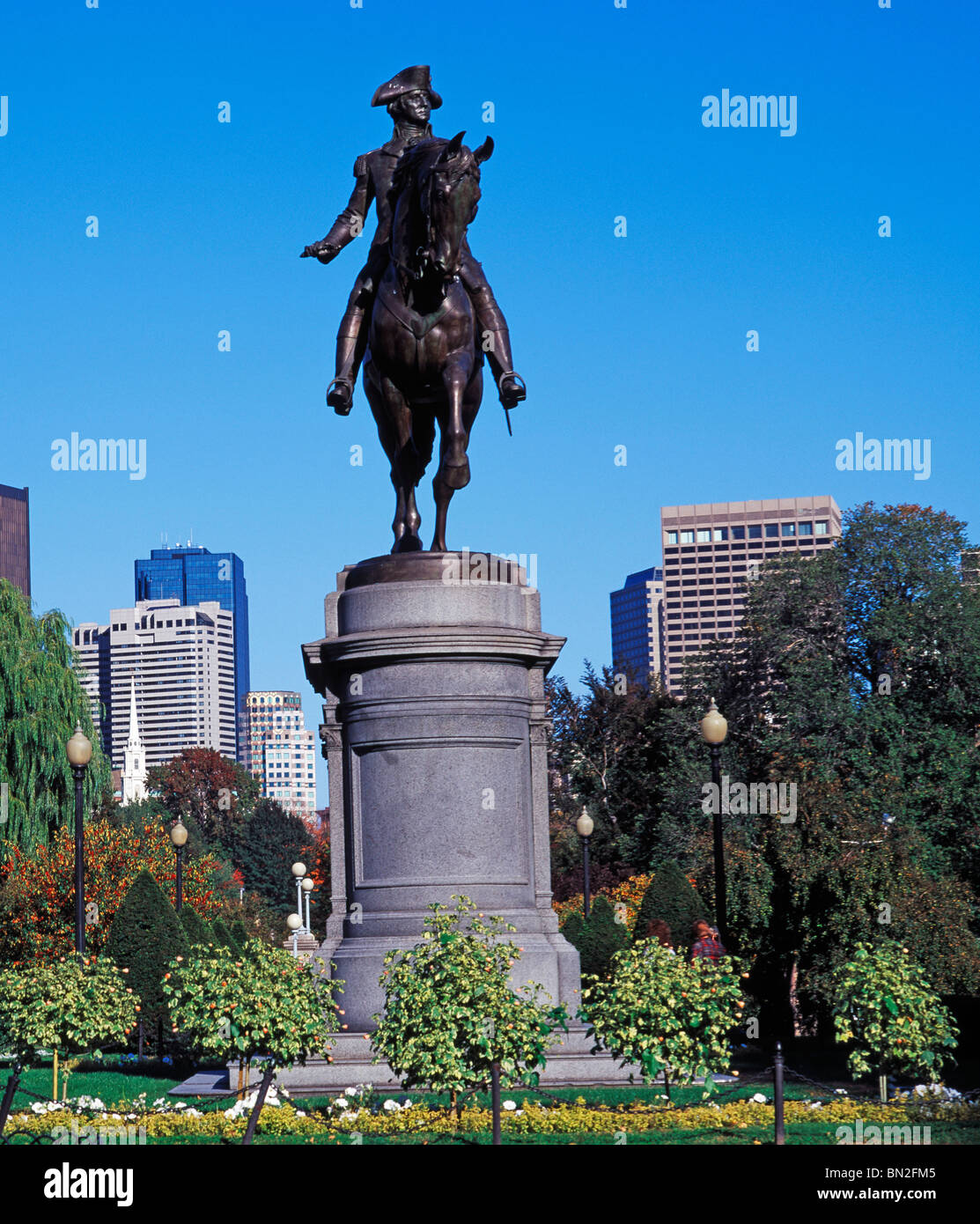 Statue of George Washington Boston Massachusetts USA Stock Photo - Alamy