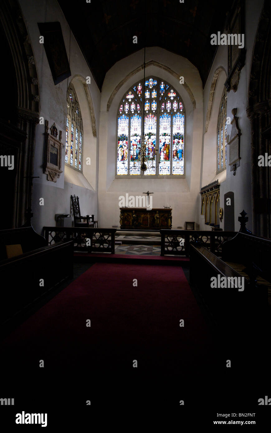 Dartmouth Devon UK Parish Church Interior Stock Photo - Alamy