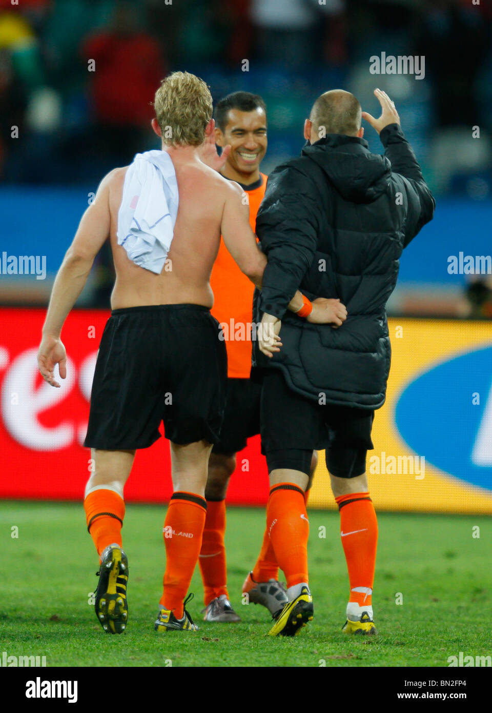 DIRK KUYT GIOVANNI VAN BRONCK NETHERLANDS V SLOVAKIA DURBAN STADIUM ...
