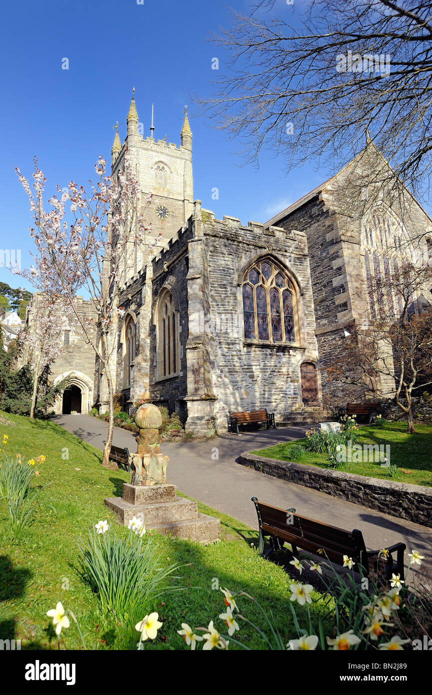 The ancient church in Fowey Stock Photo - Alamy