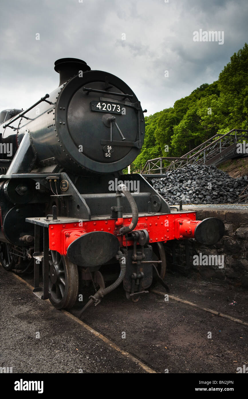 Steam Engine No 42073 at Haverthwaite Station on the Lakeside and ...