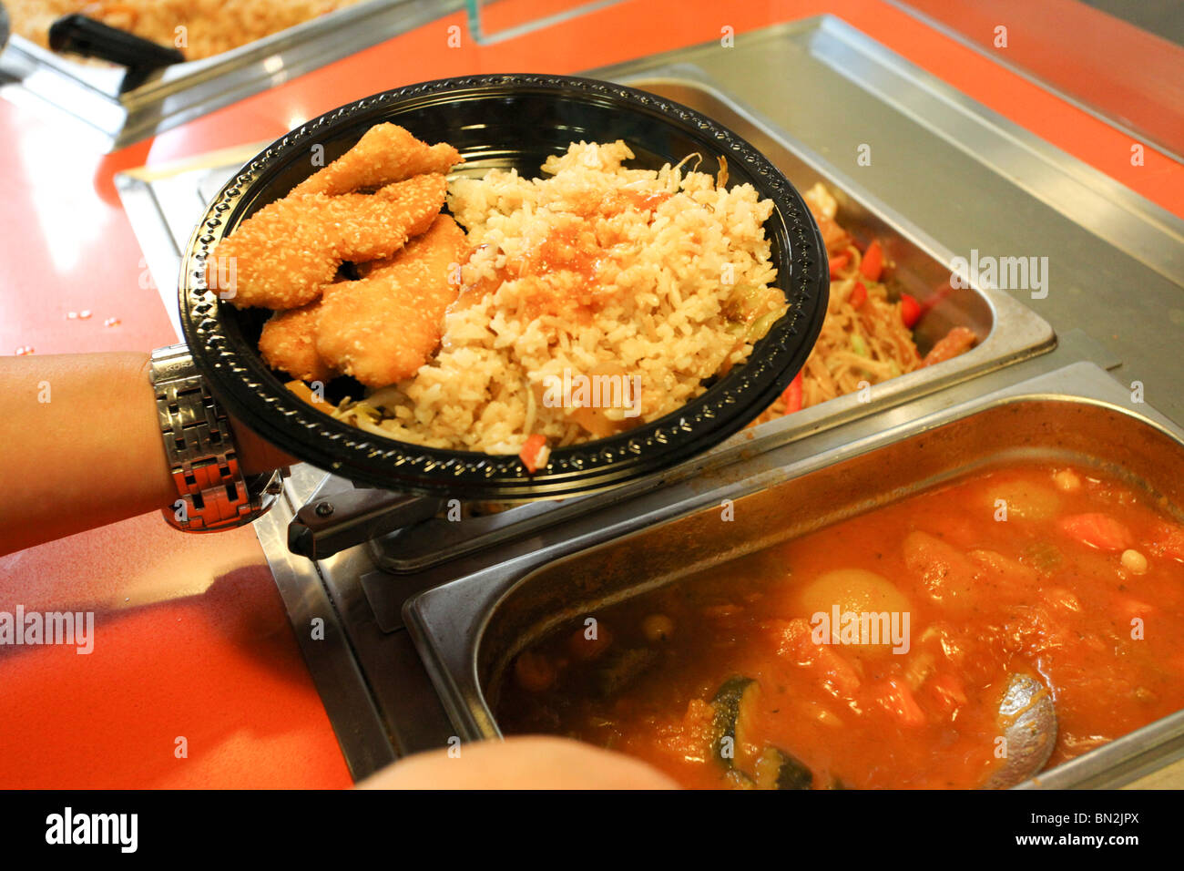 Interior of a Cafeteria Stock Photo - Alamy