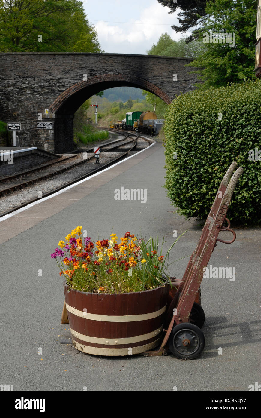 The platform at Carrog Station, Llangollen Railway, Wales, UK Stock ...