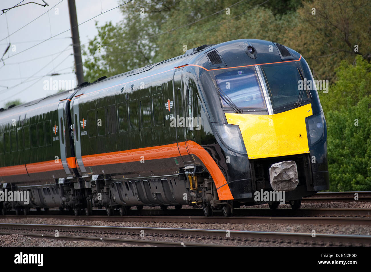 Grand Central railway's passenger train class 180 travelling at speed ...