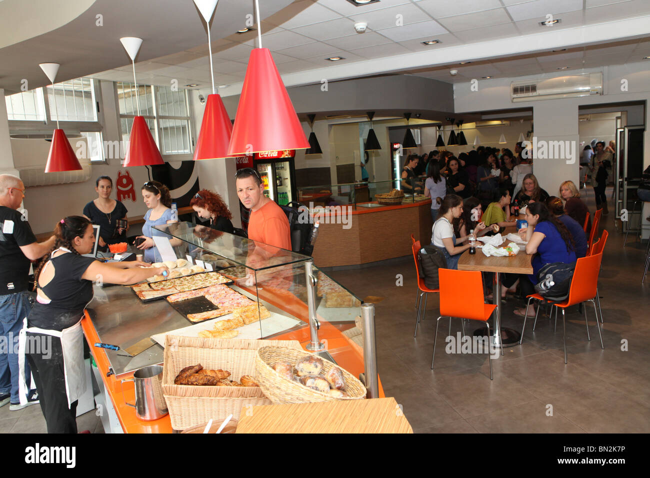 Interior of a Cafeteria Stock Photo - Alamy