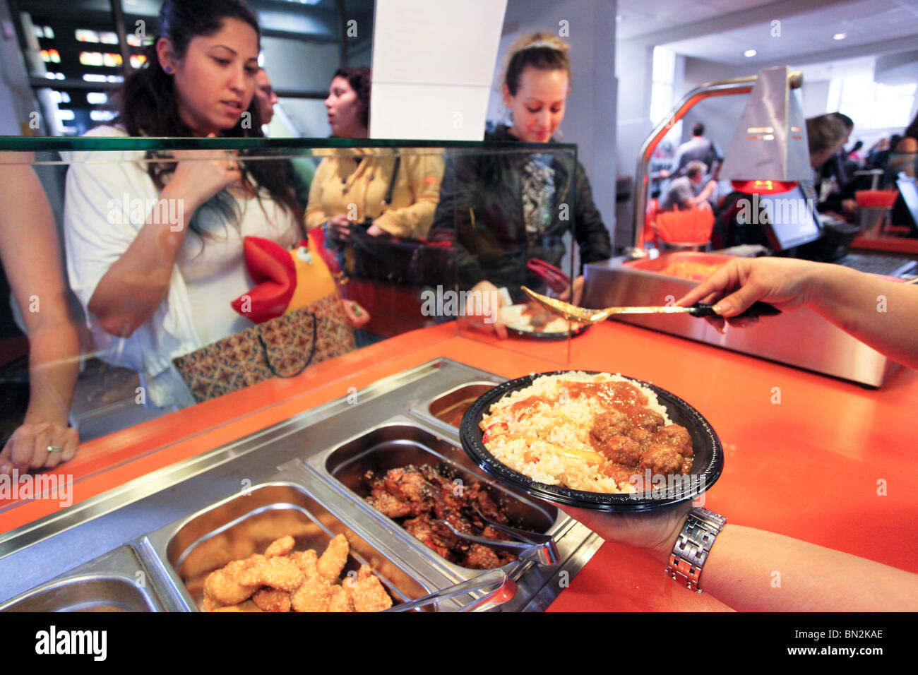 Interior of a Cafeteria Stock Photo - Alamy