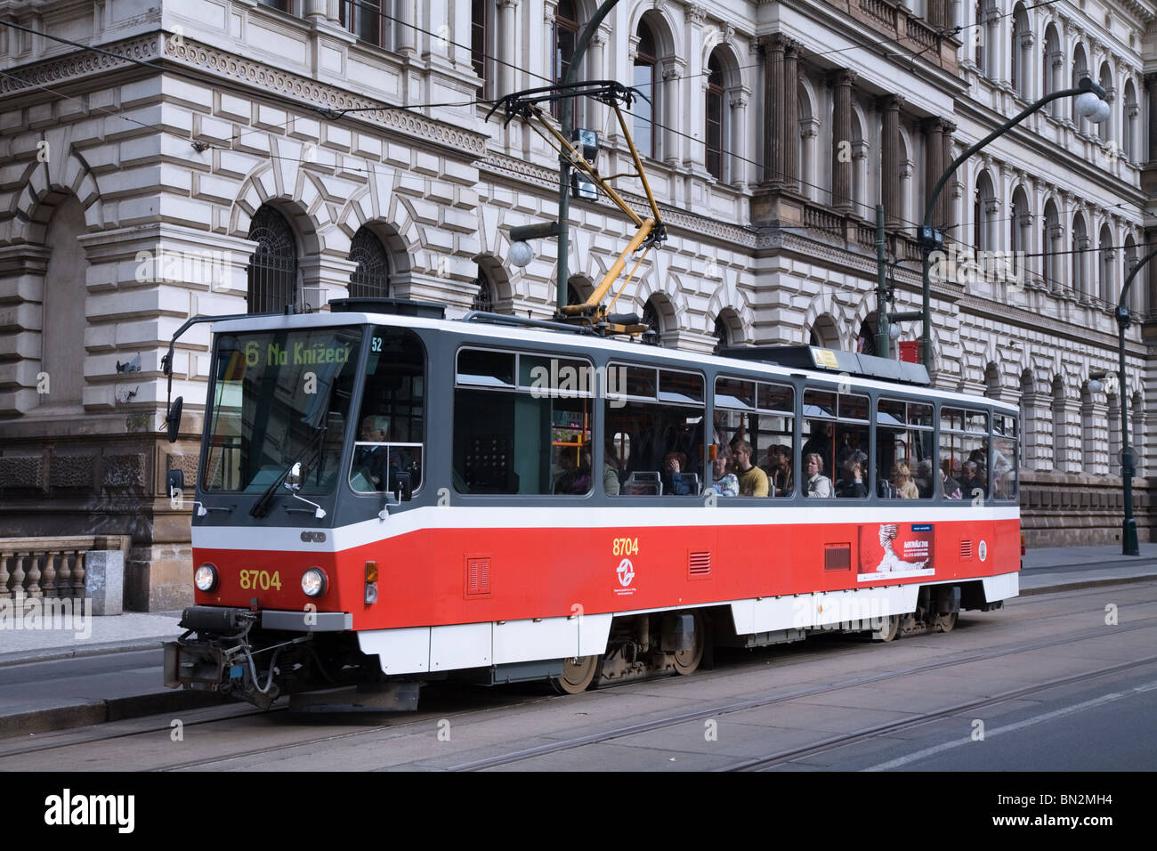 Tram on the street, Prague Stock Photo - Alamy