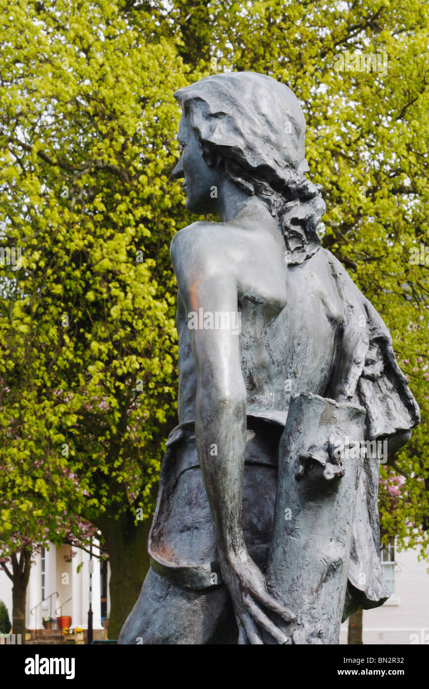 Statue of a young Captain James Cook on village green in Great Ayton ...